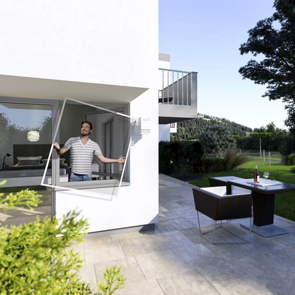 Framed Window Fly Screen | 100x120cm | White Frame | Newblinds.co.uk